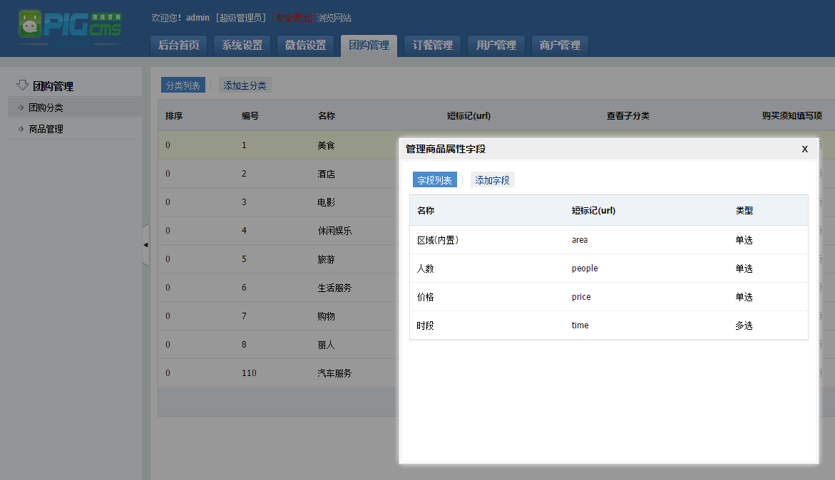 1.5 团购管理 - Pigcms O2O系统使用文档